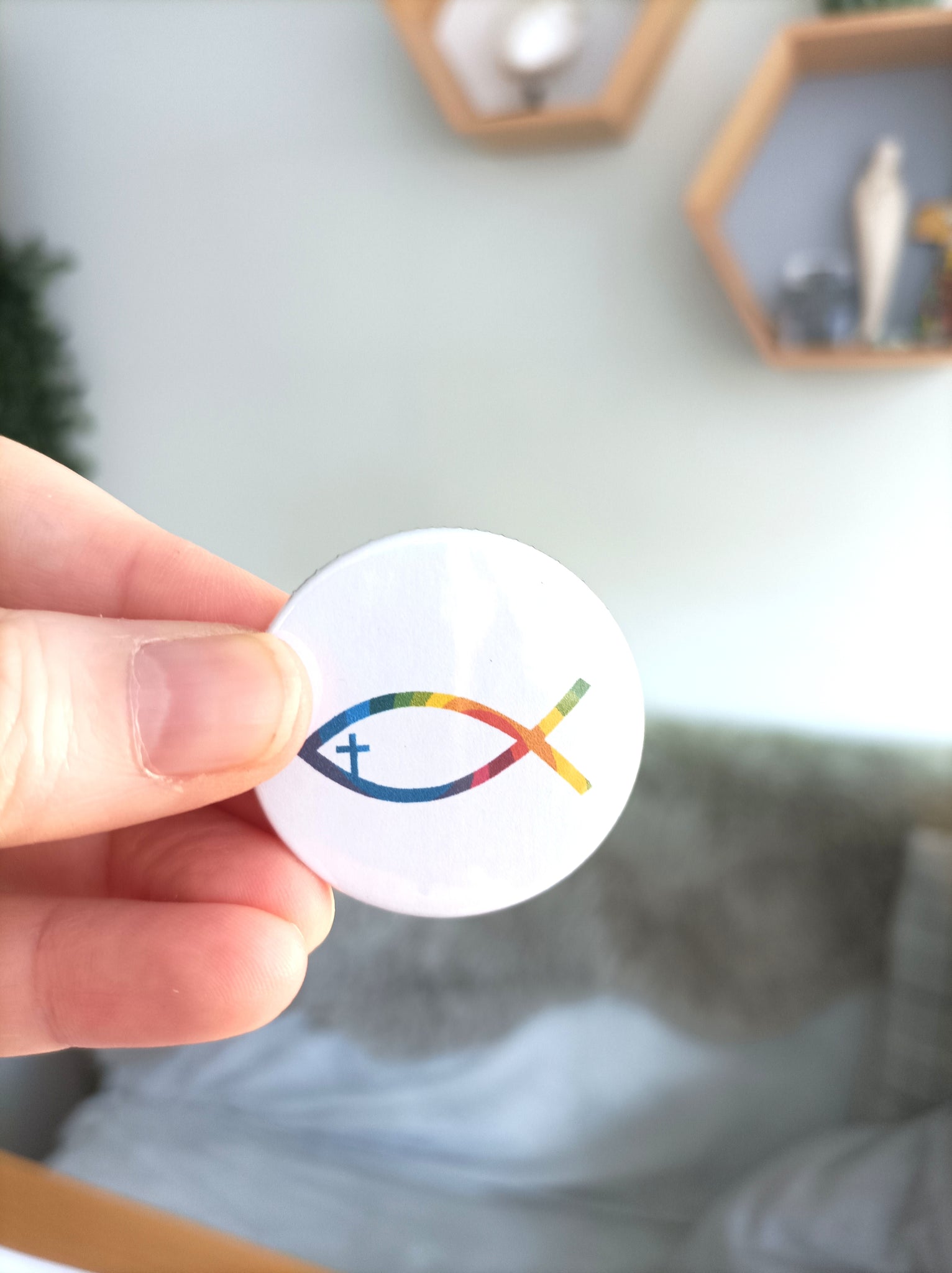 Christian Symbols Badges set of 4 Rainbow - Button Badge 38mm – Fred And Bo