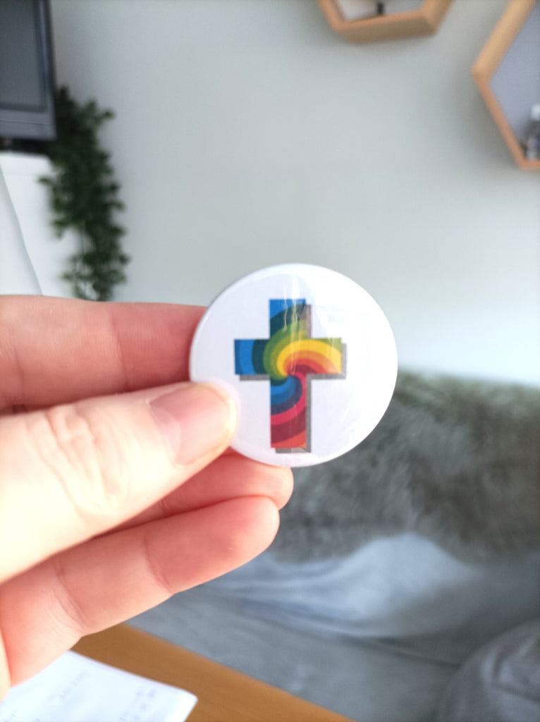 Christian Symbols Badges set of 4 Rainbow - Button Badge 38mm – Fred And Bo