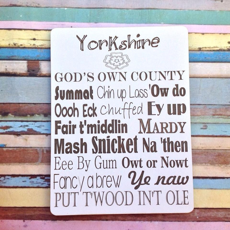 Yorkshire slang laser engraved plaque – Fred And Bo