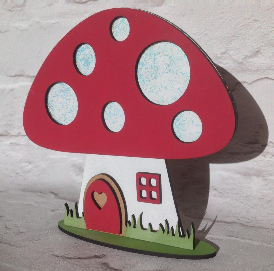 Toadstool mushroom fairy house laser cut nursery decor – Fred And Bo
