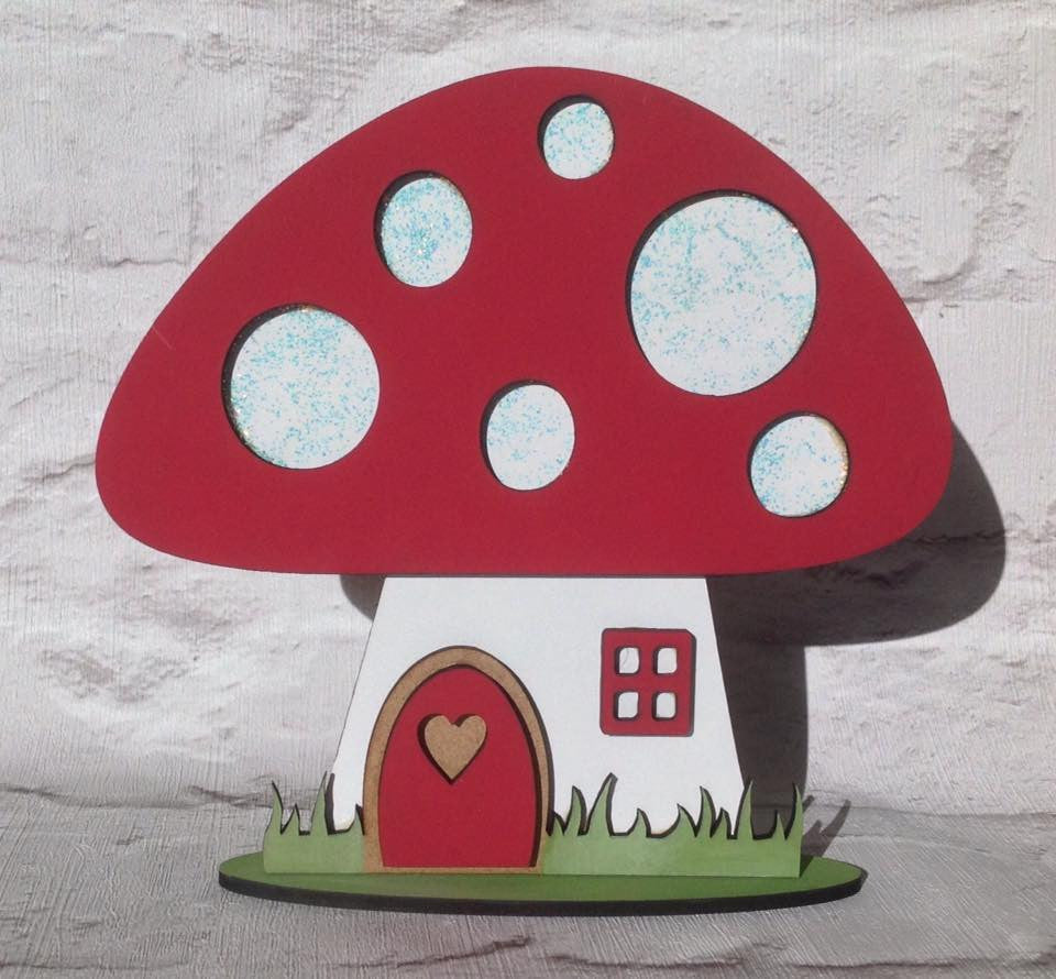 Toadstool mushroom fairy house laser cut nursery decor – Fred And Bo
