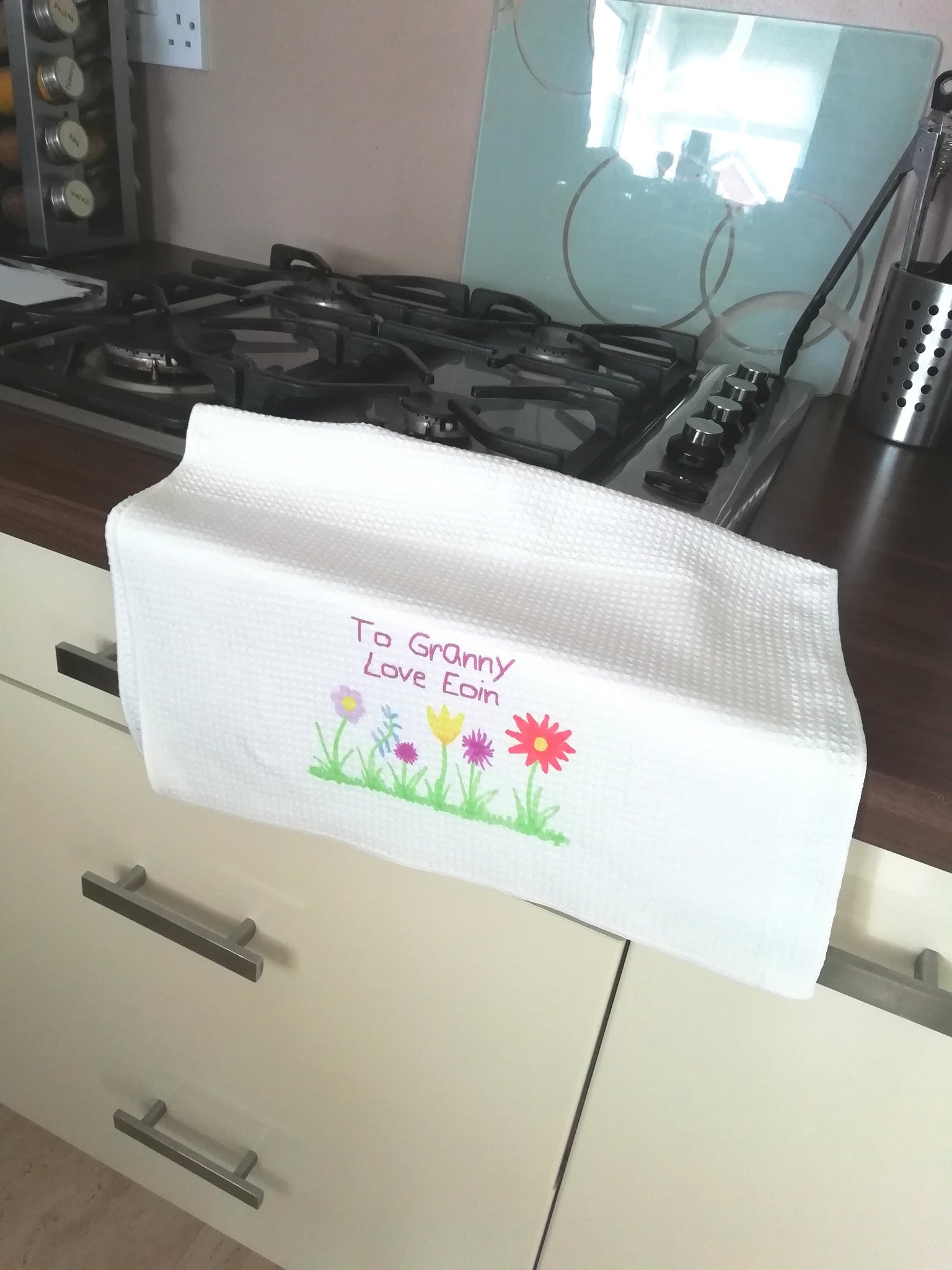 Tea Towel Personalised ....Childrens drawing Printed Tea Towel – Fred ...