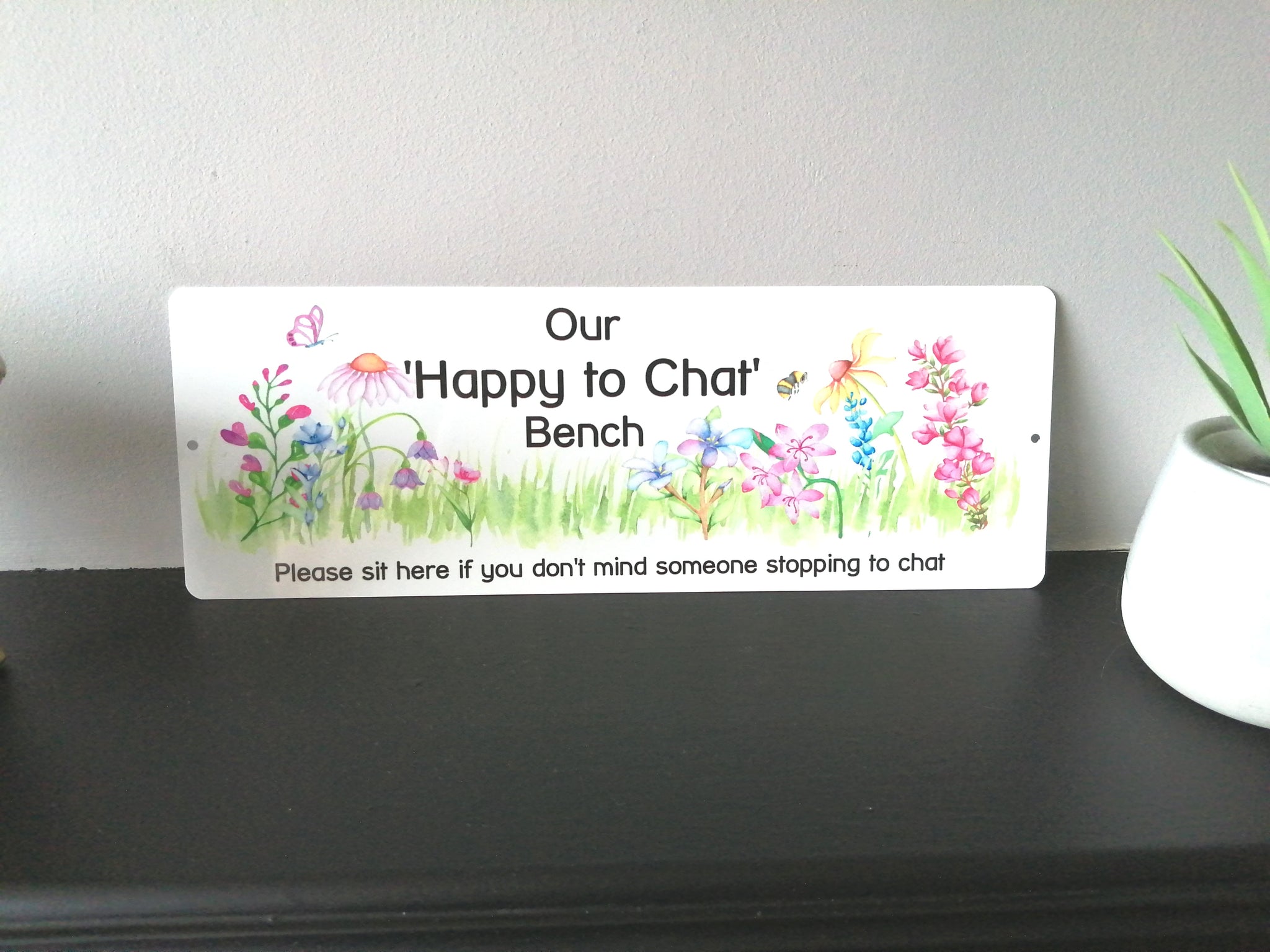 Chatting Bench- make a friend- bench plaque sign – Fred And Bo