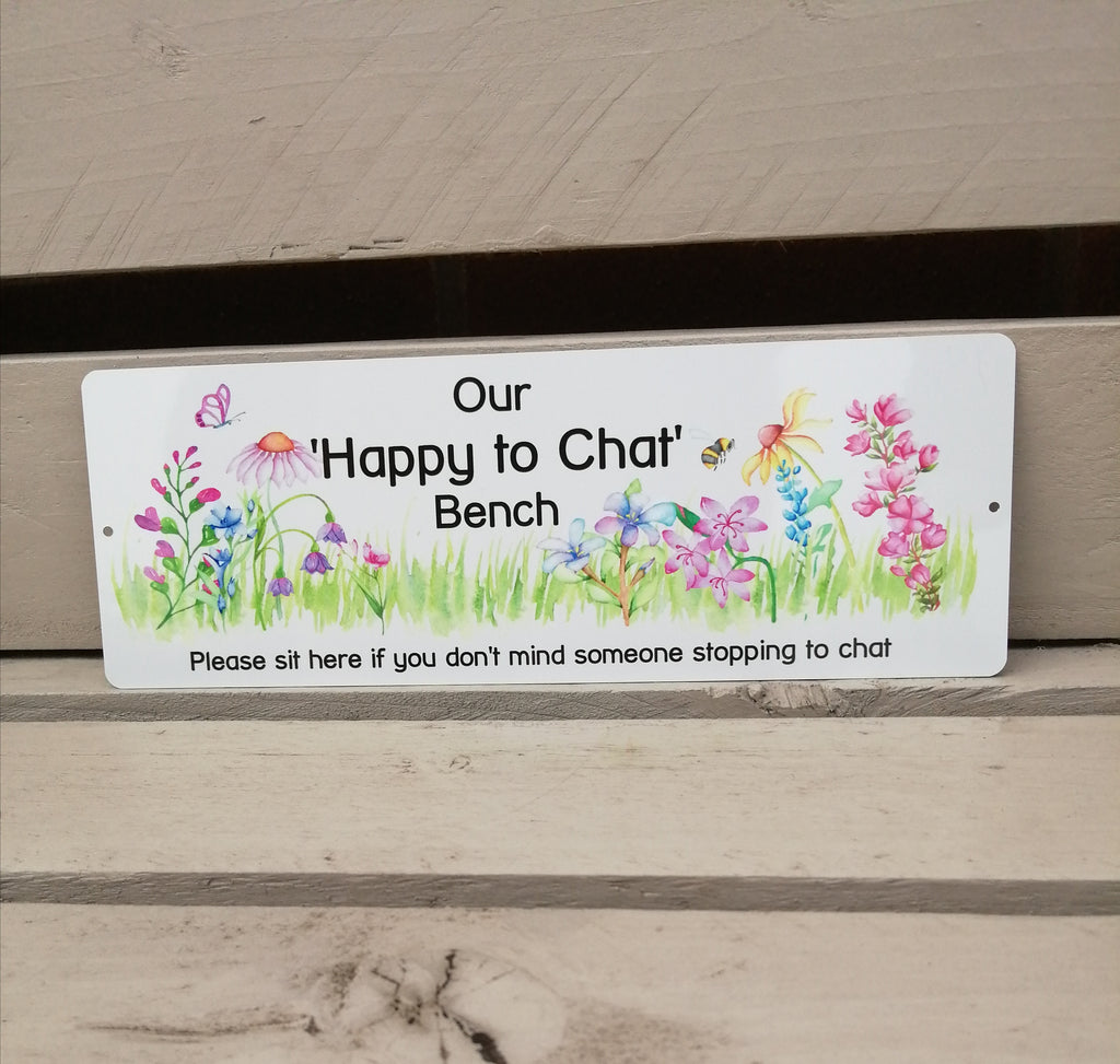 Chatting Bench- make a friend- bench plaque sign – Fred And Bo
