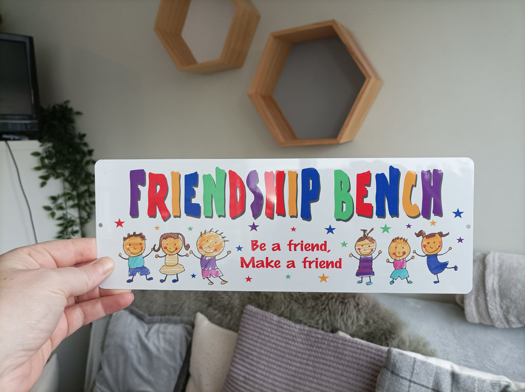 Friendship Bench- be a friend, make a friend- bench plaque sign – Fred ...