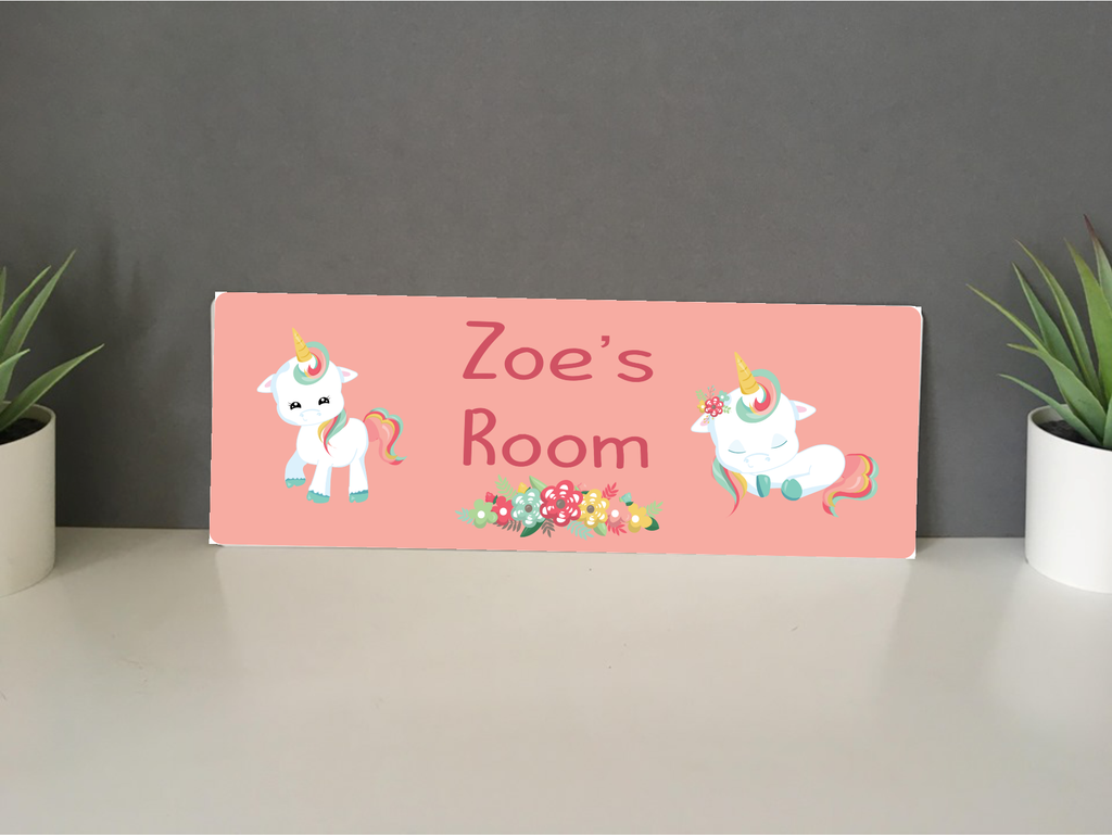 Unicorn personalised hanging door sign – Fred And Bo