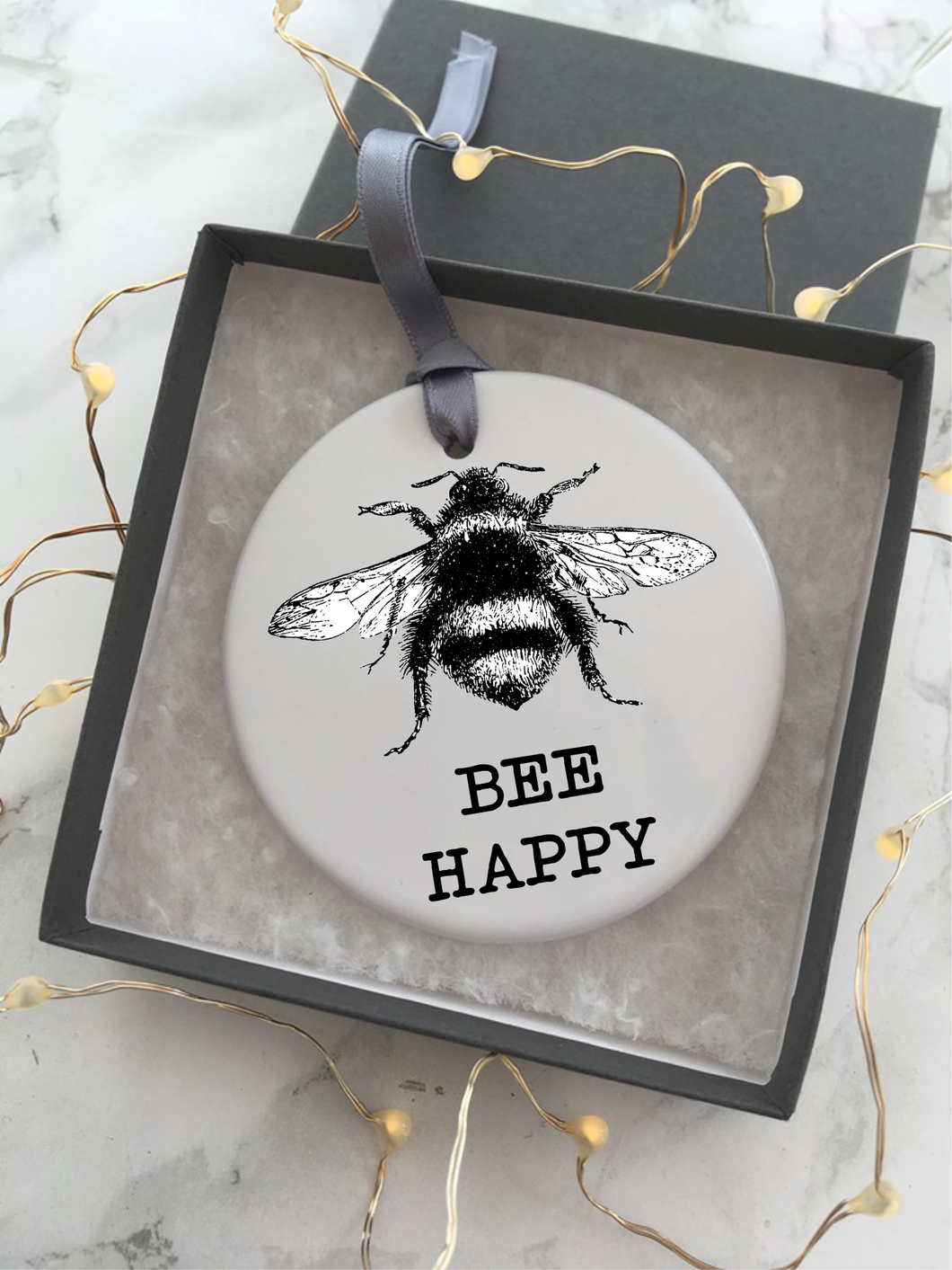 Ceramic Bauble BEE HAPPY Hanging Decoration – Fred And Bo