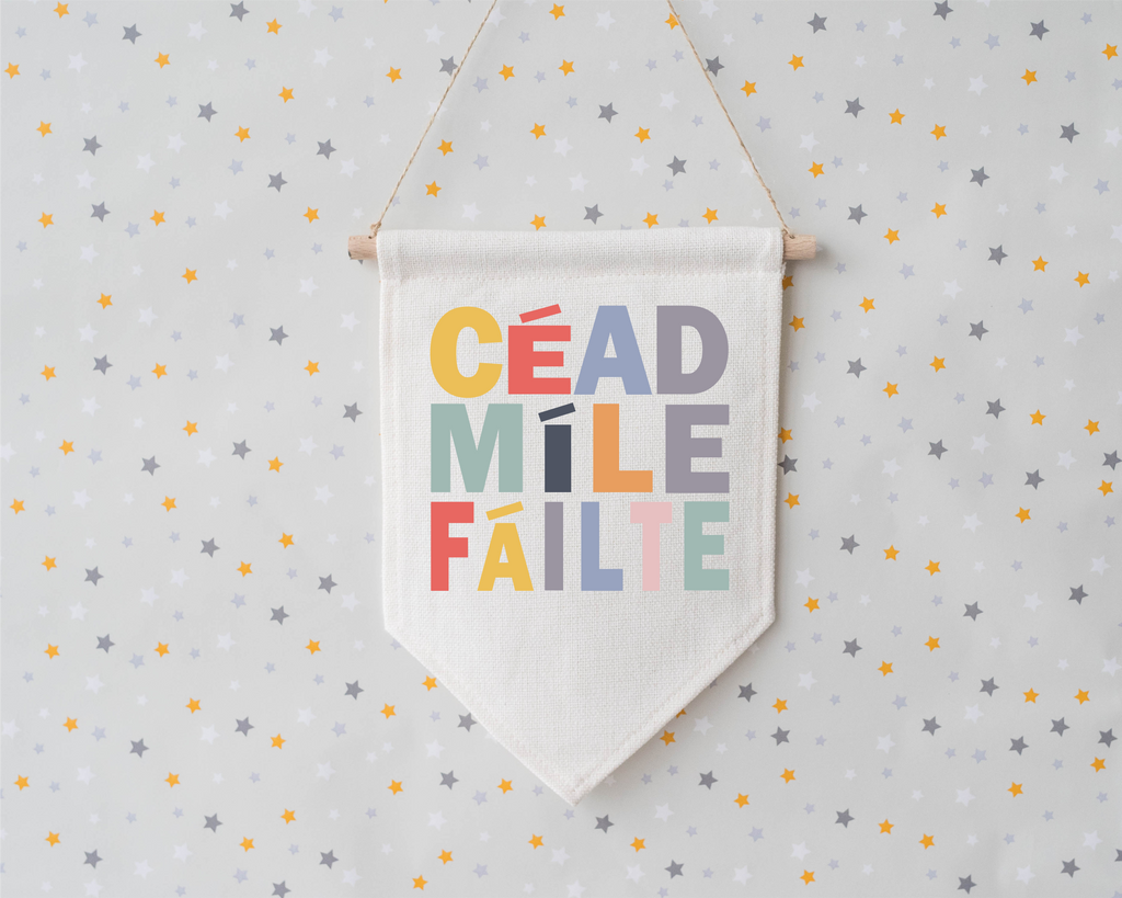 Pennant Hanging Banner Linen Flag- Céad Míle Fáilte – Fred And Bo