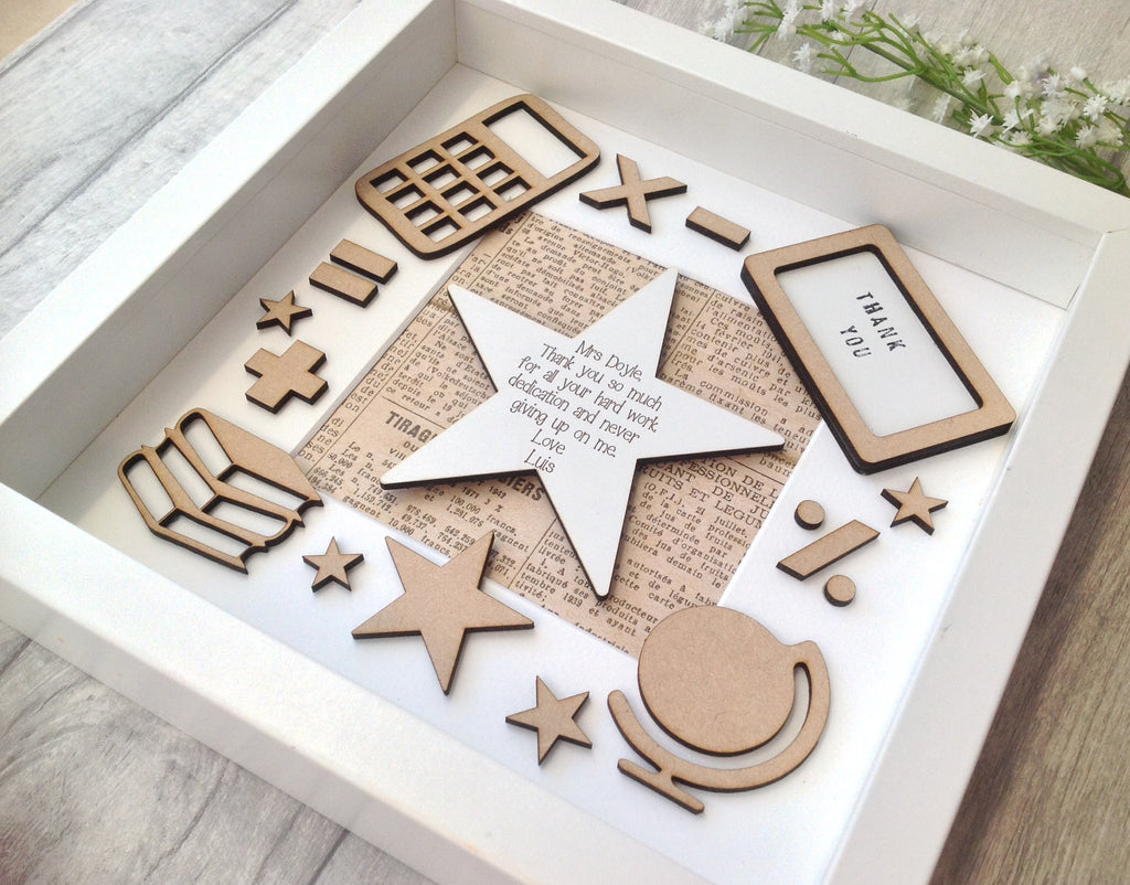 Thank you teacher frame personalised box frame gift |Fred & Bo – Fred ...