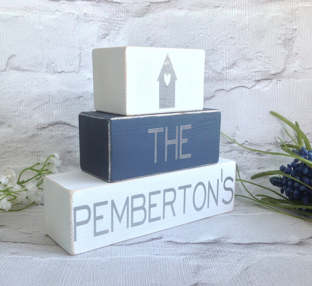 Personalised stacking blocks - set of three family home | Fred & Bo ...