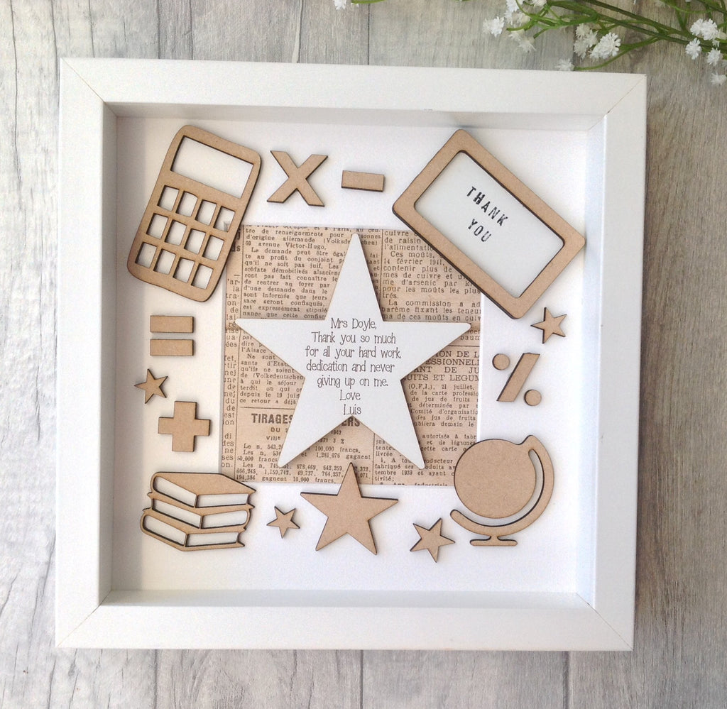 Thank you teacher frame personalised box frame gift |Fred & Bo – Fred ...