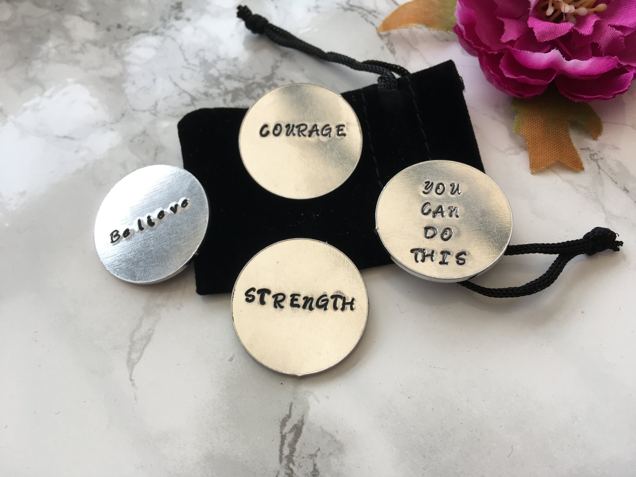 Courage token - positive mantra token - Hand Stamped – Fred And Bo