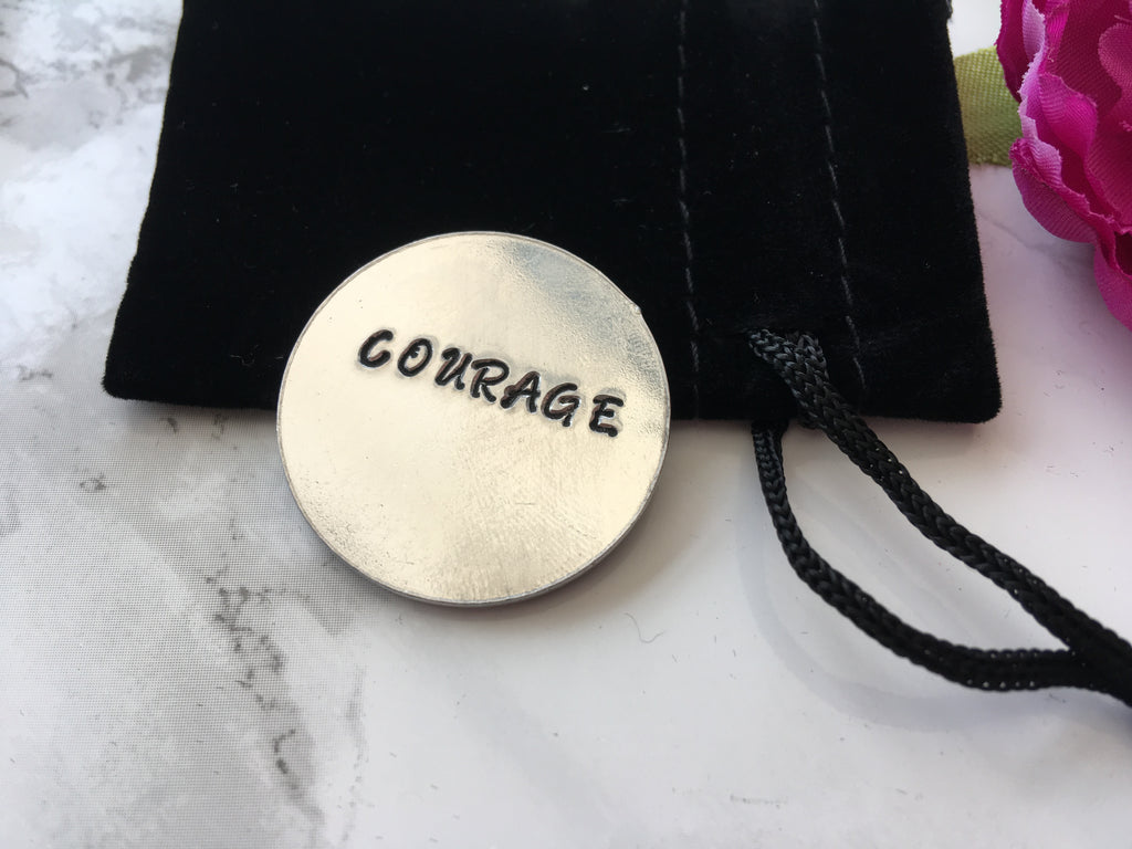 Courage token - positive mantra token - Hand Stamped – Fred And Bo